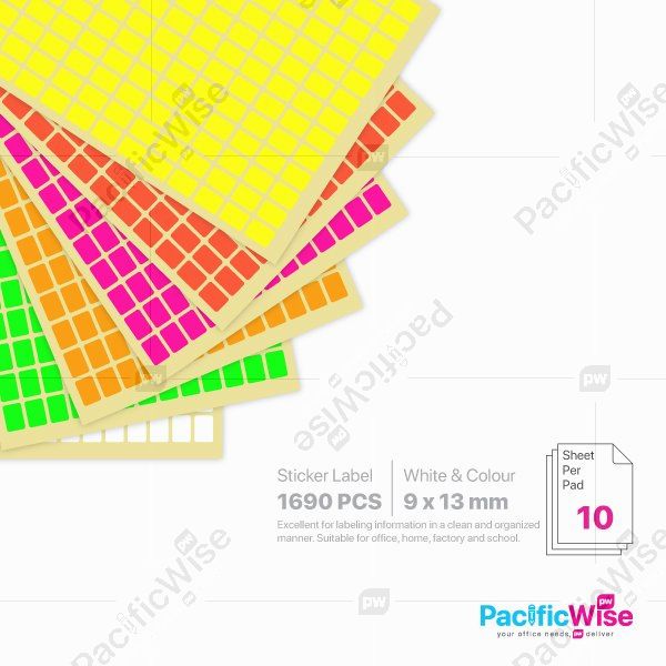 Rectangle Sticker Label 9mm x 13mm