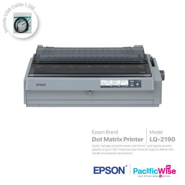 Epson Dot Matrix Printer LQ-2190+USB Cable (1.5M) | Buy Dotmatrix ...
