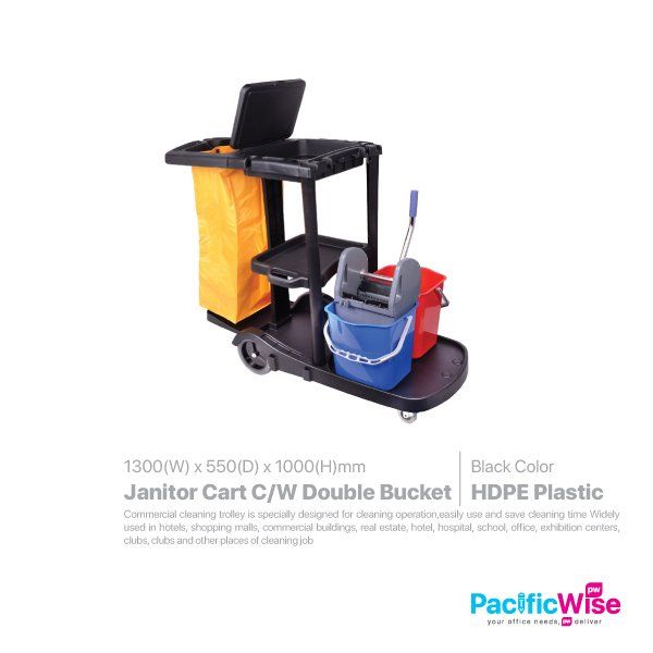 Janitor Cart Come with Double Bucket | Buy Cleaning Equipment | Pacific ...
