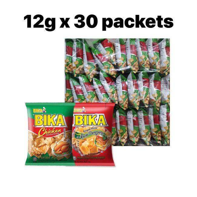 Bika Chicken Flavour Crackers Halal 12g x 30 Packs | Keropok Perisa ...