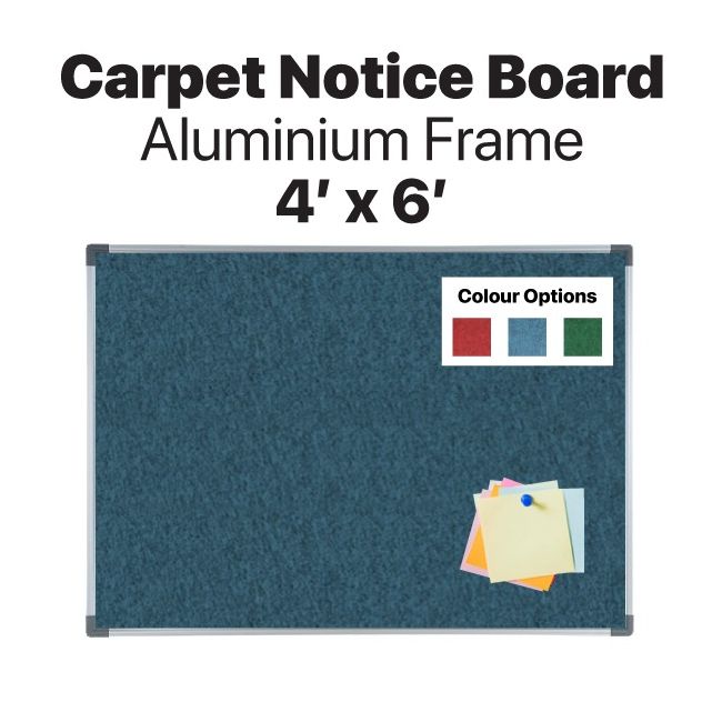 Carpet Notice Board Aluminium Frame Wall Mount 4ft x 6ft