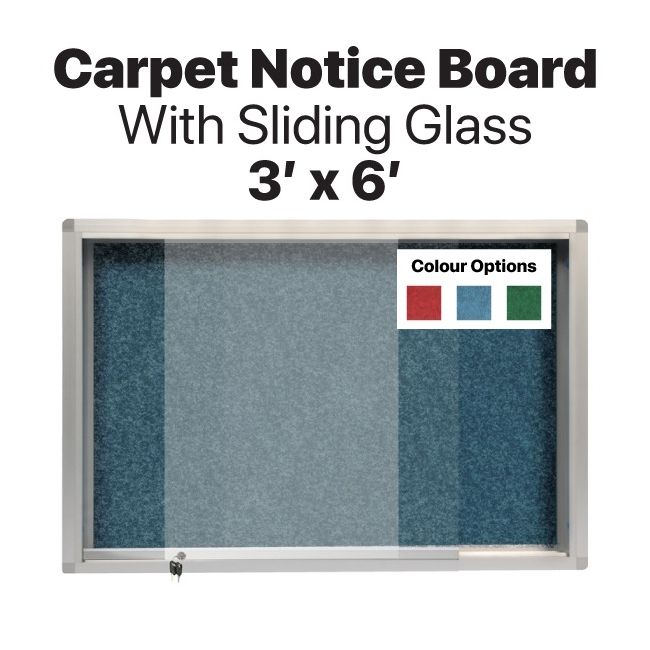 Sliding Glass Notice Board 3ft x 6ft | Pacific Wise