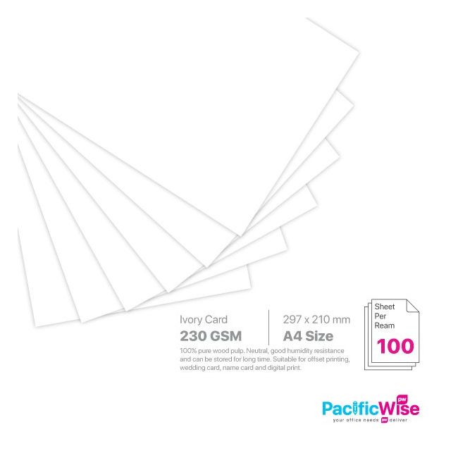 A4 Ivory Card 230gsm (100'S)