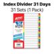 Astar A4 Index Divider 12 Colours | Pacific Wise