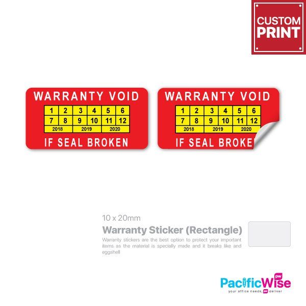 Customized Printing Warranty Sticker (Rectangle) | Buy Warranty Sticker ...
